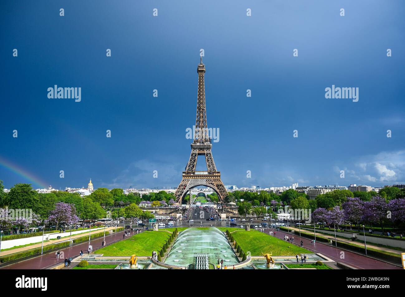 Eiffel Tower in Paris, France. World famous symbol of Paris with ...