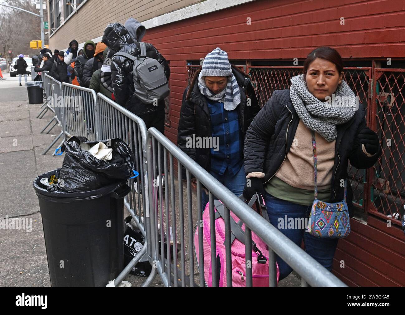 New York, New York, USA. 10th Jan, 2024. Migrants that have been bused ...