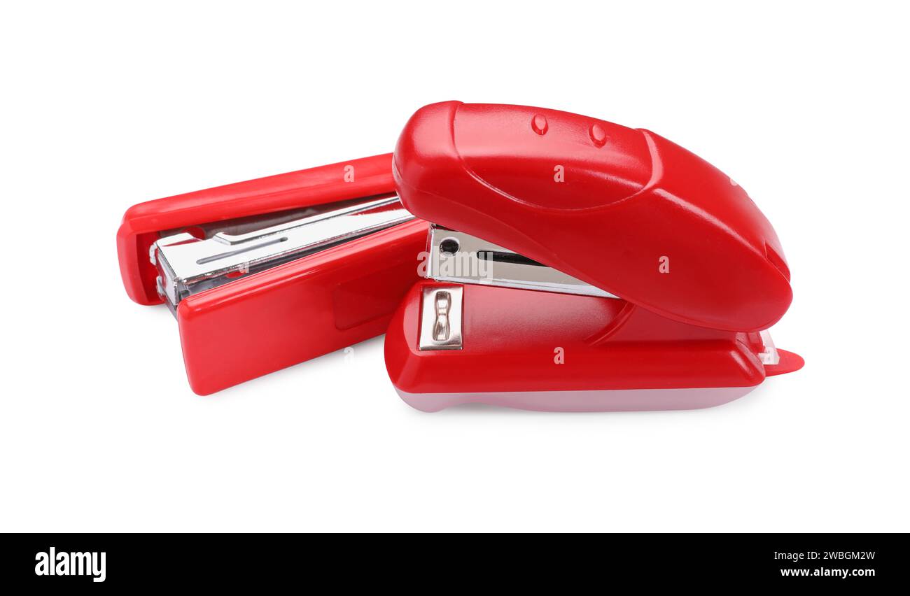 Two new bright staplers isolated on white Stock Photo - Alamy