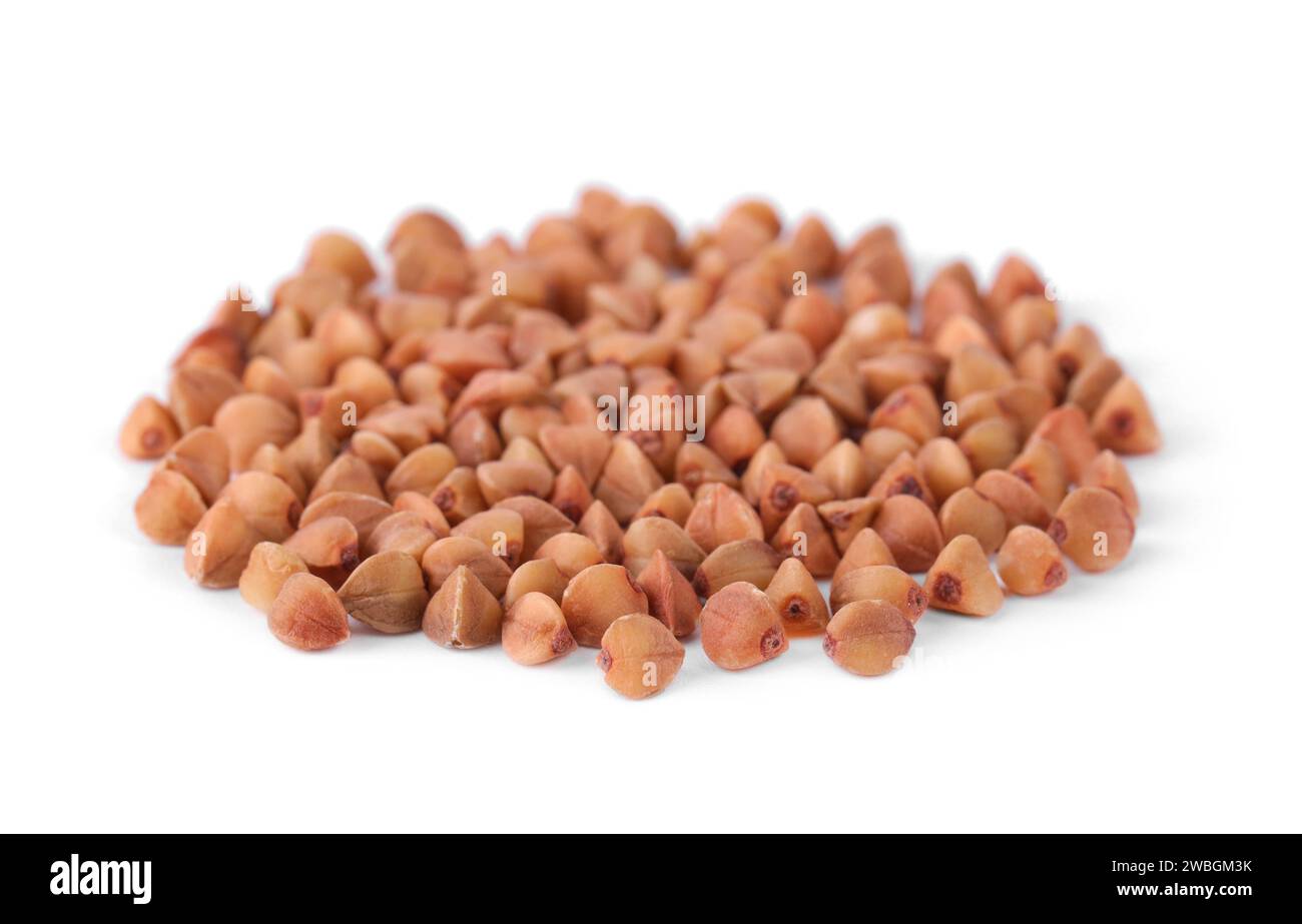 Many dry buckwheat grains isolated on white Stock Photo - Alamy