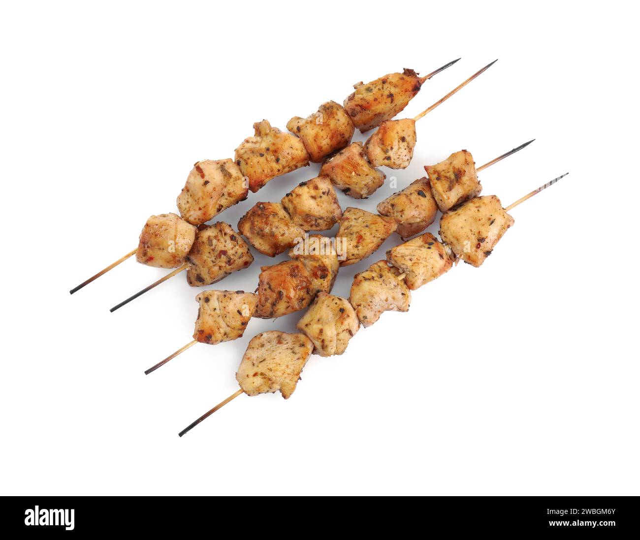 Chicken kebabs top view Cut Out Stock Images & Pictures - Alamy