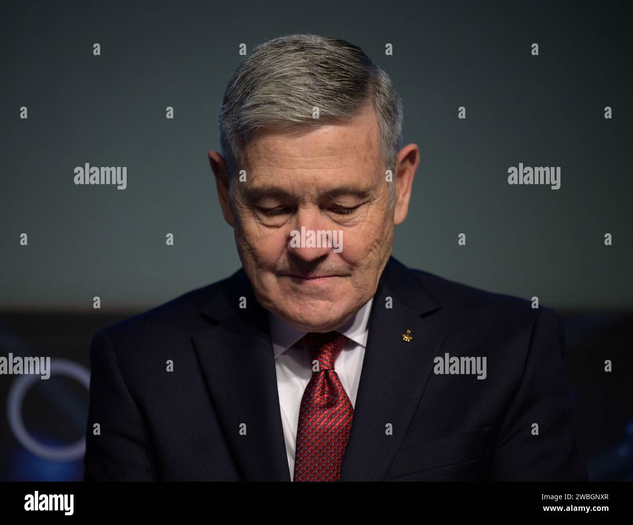NASA Associate Administrator Bob Cabana listens as NASA Administrator ...