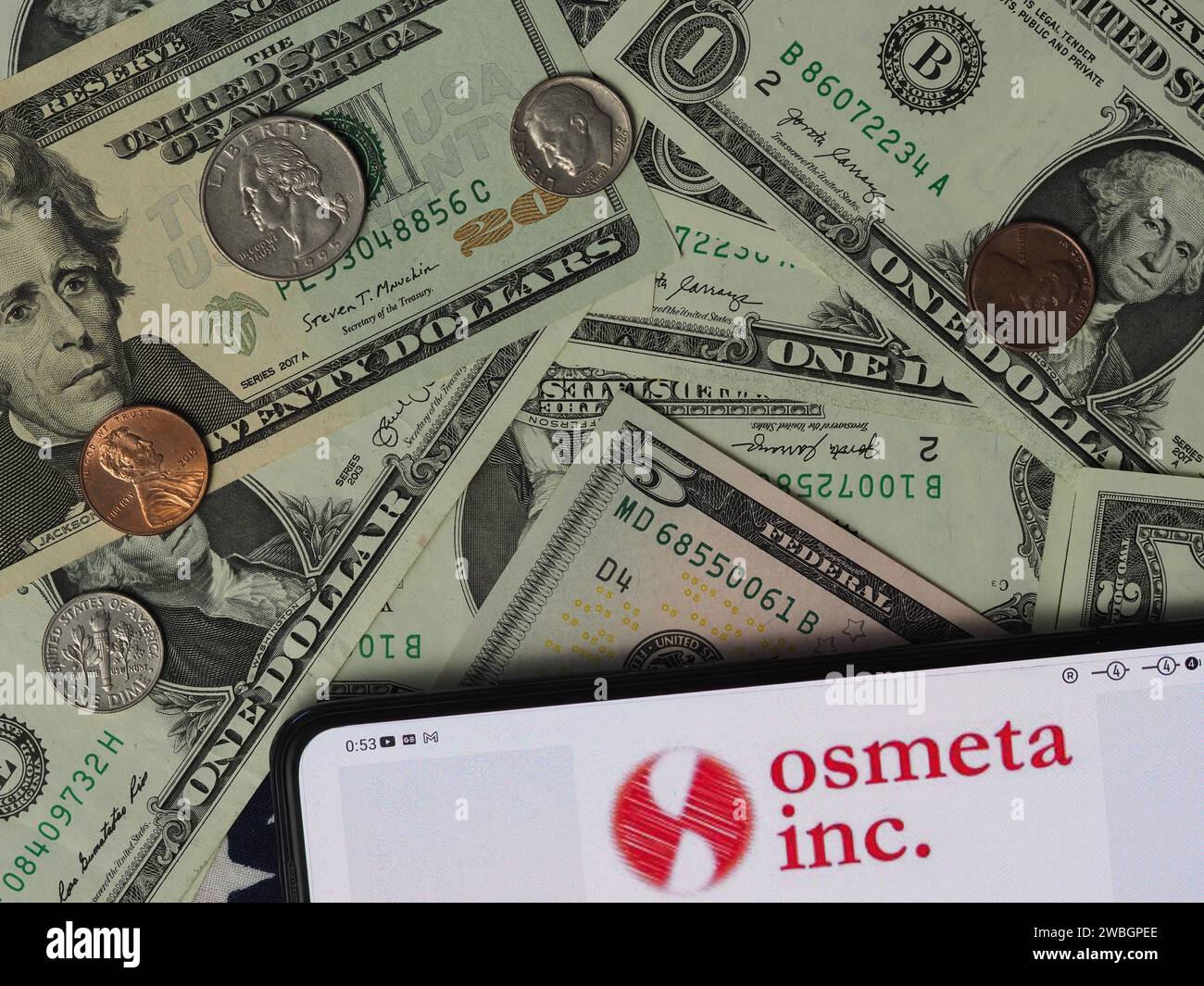 Germany. 11th Jan, 2024. In this photo illustration, an Osmeta Inc ...