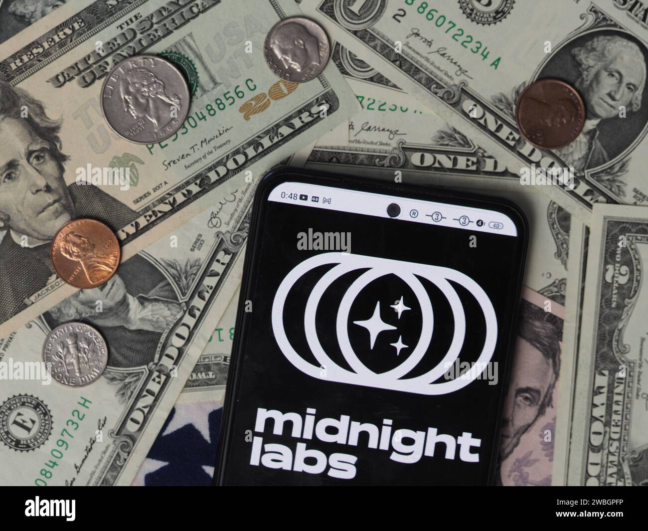 Germany. 11th Jan, 2024. In this photo illustration, a Midnight Labs LLC logo seen displayed on ...