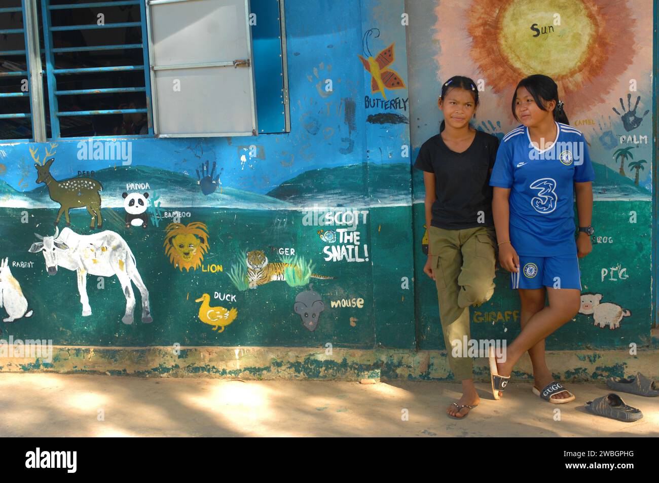 School children playing at break time, Beng Mealea, Cambodia Stock ...