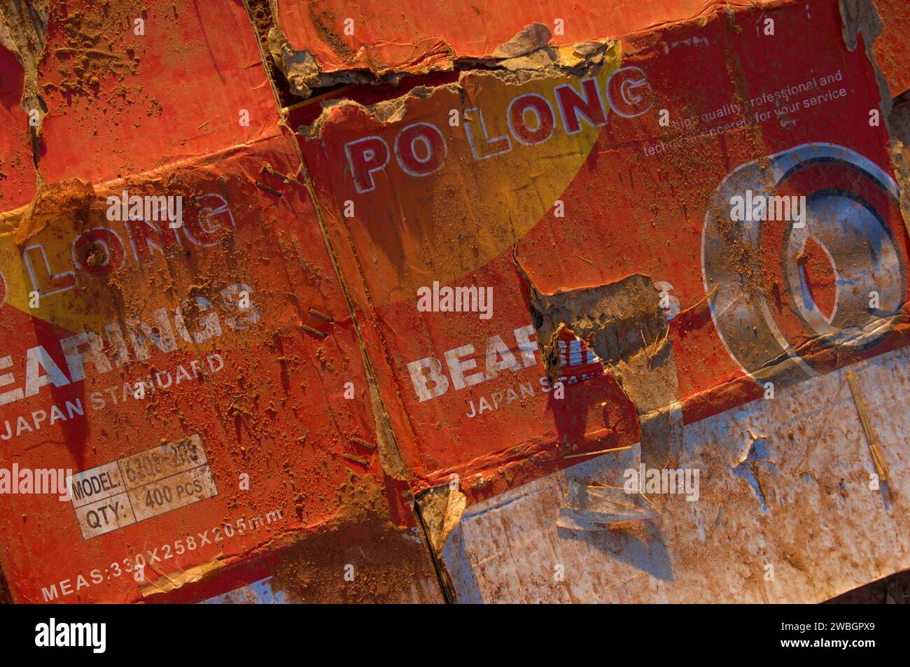 Flattened cardboard package for Po Long, Beng Meala, Siem Reap ...