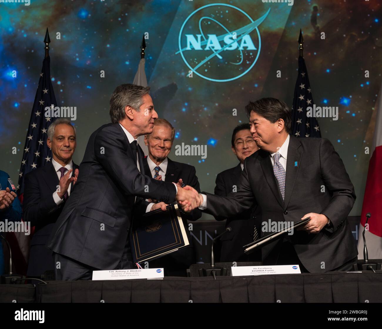 U.S. Secretary of State Antony Blinken, front left, and Japan’s ...