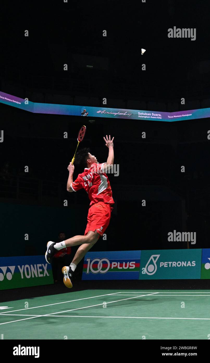 Kuala Lumpur, Malaysia. 10th Jan, 2024. Weng Hongyang competes during ...