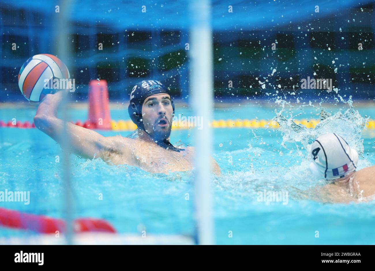 (240111) -- ZAGREB, Jan. 11, 2024 (Xinhua) -- Dusan Mandic (L) of ...