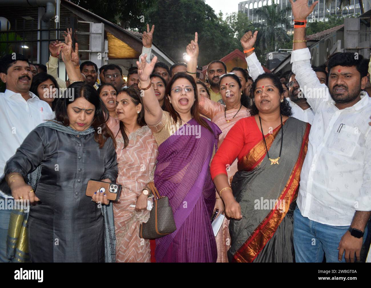 MUMBAI, INDIA - JANUARY 10: Shiv Sena (Shinde faction) workers ...