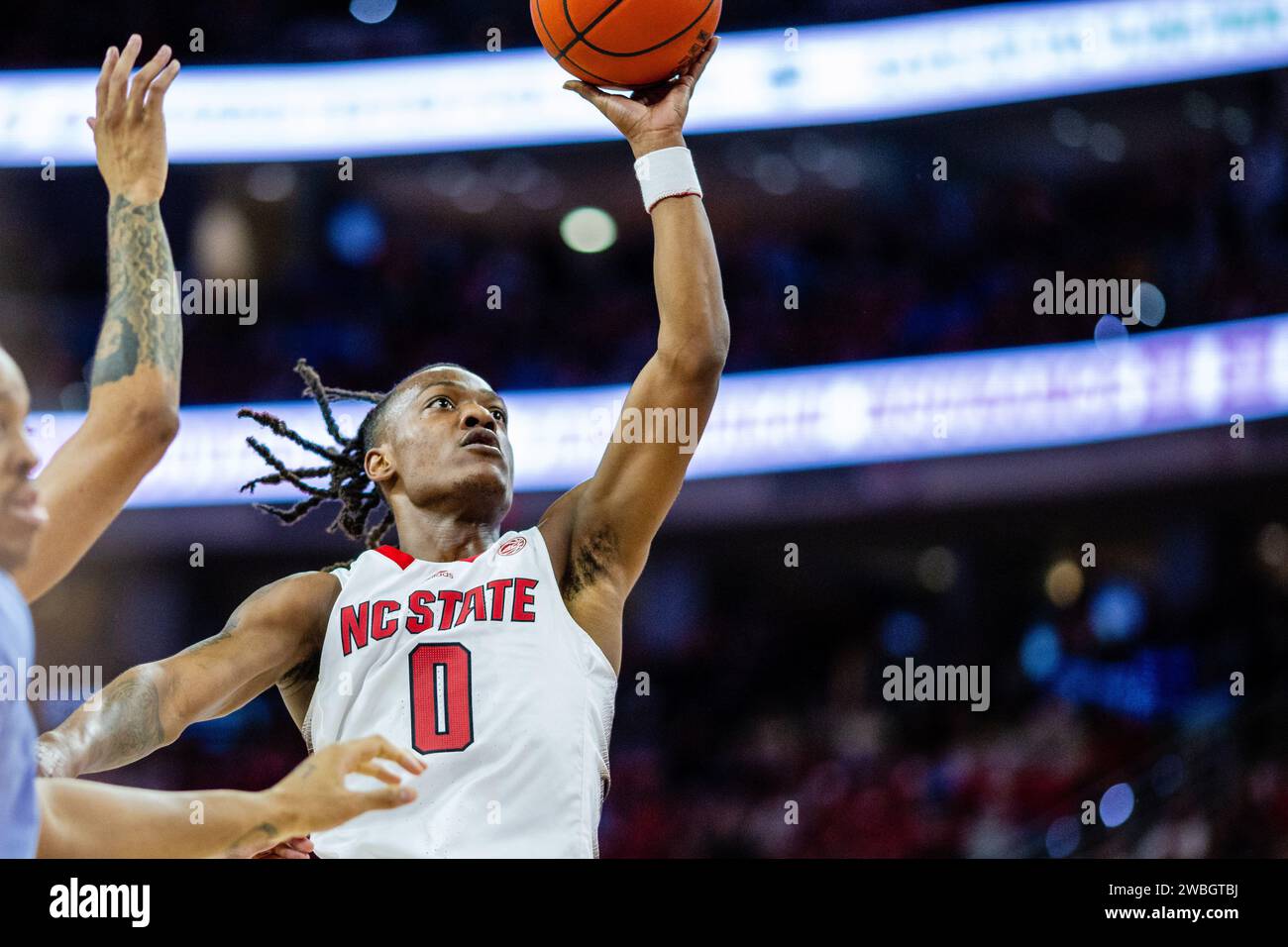 Raleigh, NC, USA. 10th Jan, 2024. NC State Wolfpack guard DJ Horne (0 ...