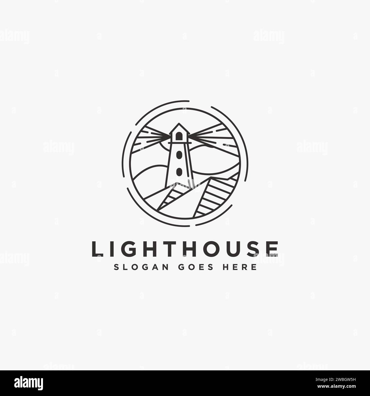 Simple line art lighthouse hi-res stock photography and images - Alamy