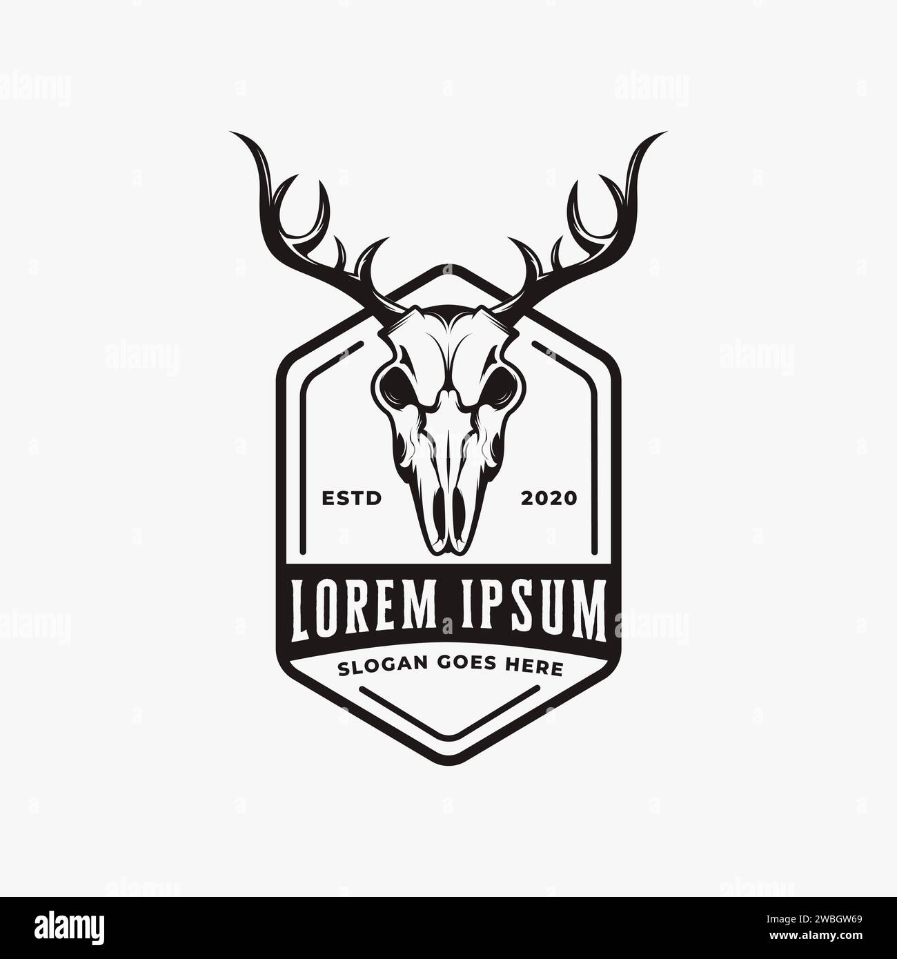 Vintage Head of deer antler skull logo vector Stock Vector Image & Art - Alamy