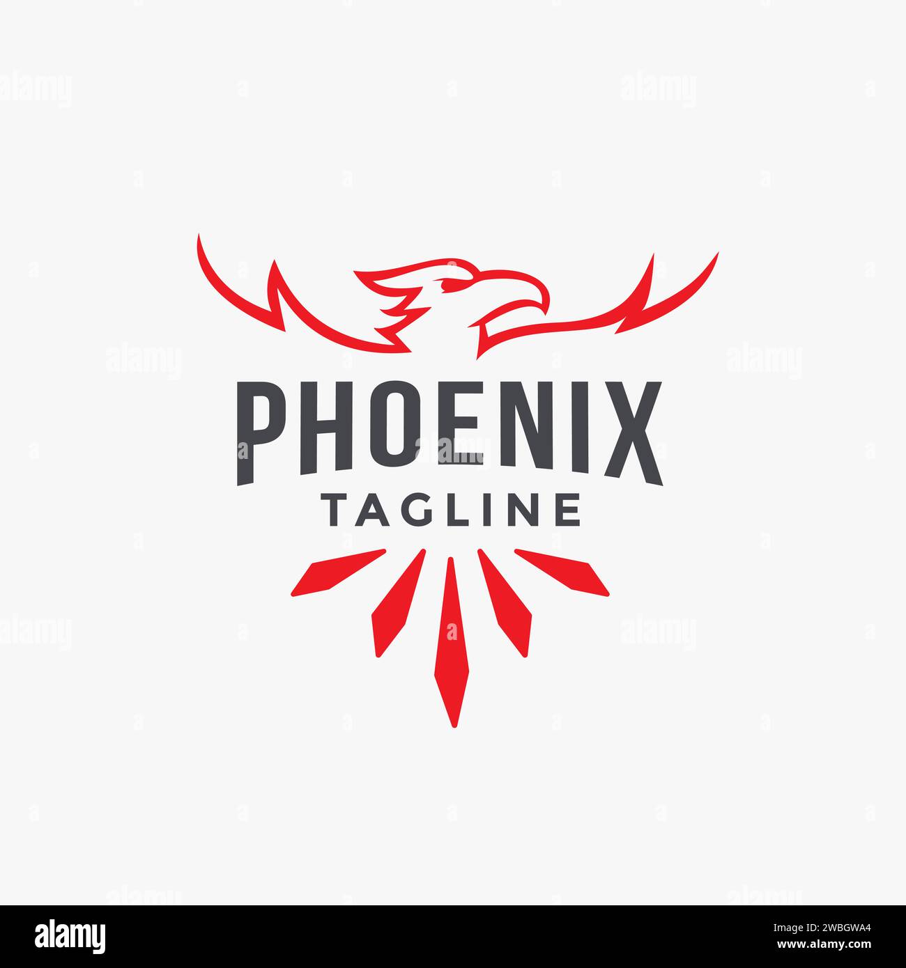 emblem label Phoenix logo vector template on white background Stock ...