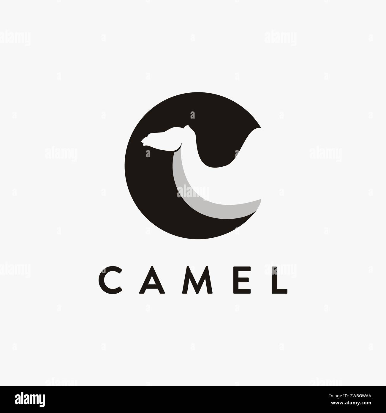 Abstract letter c for camel logo icon vector template on white ...