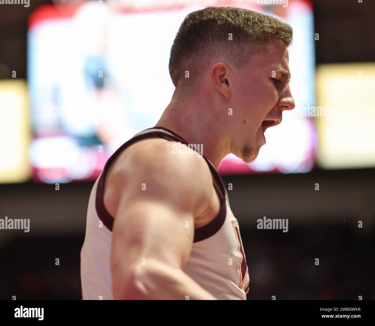 Blacksburg, Virginia, USA. 10th Jan, 2024. Virginia Tech Hokies guard ...