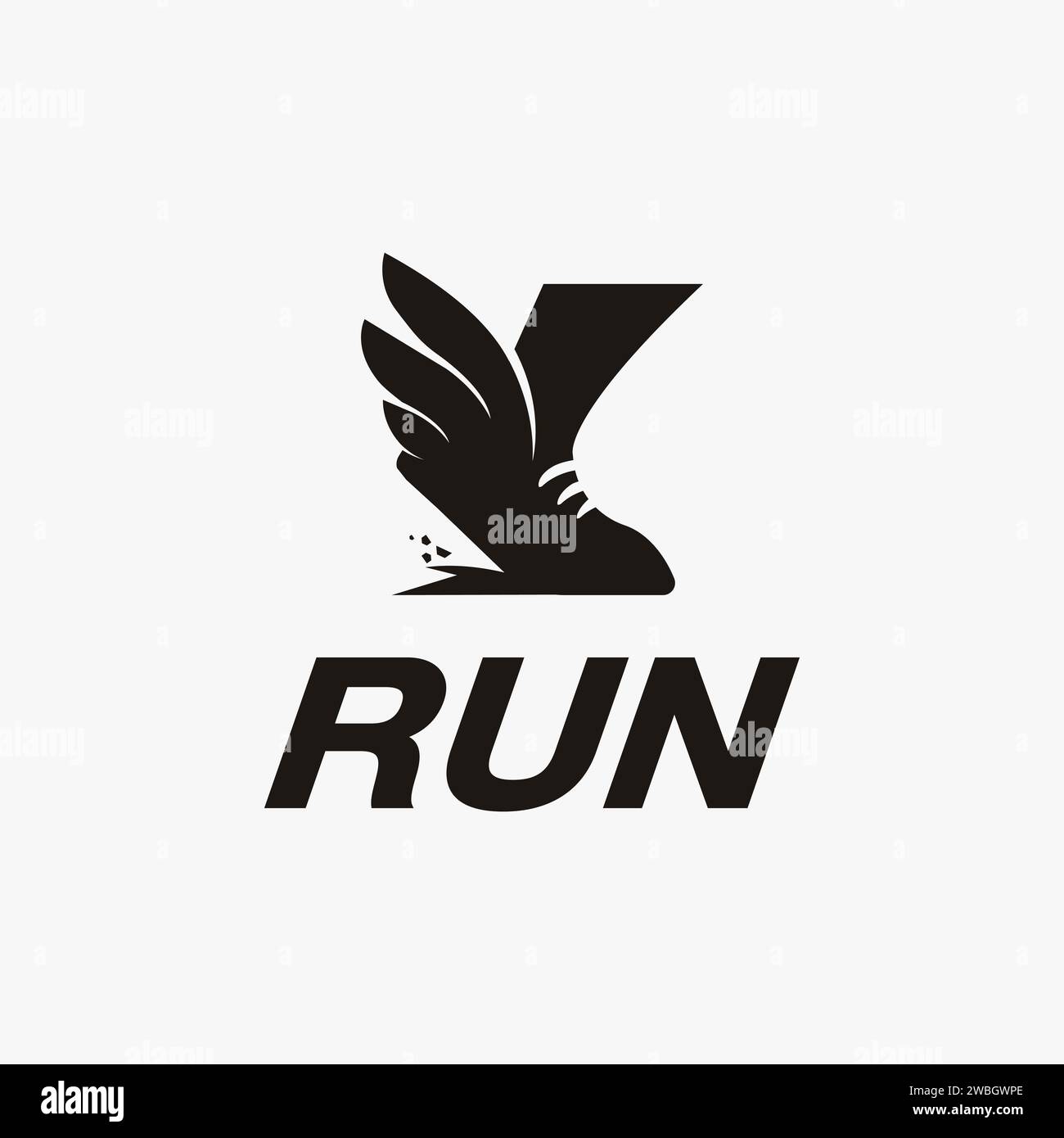 Sneaker sport shoe wing logo, fast running logo icon vector template on ...