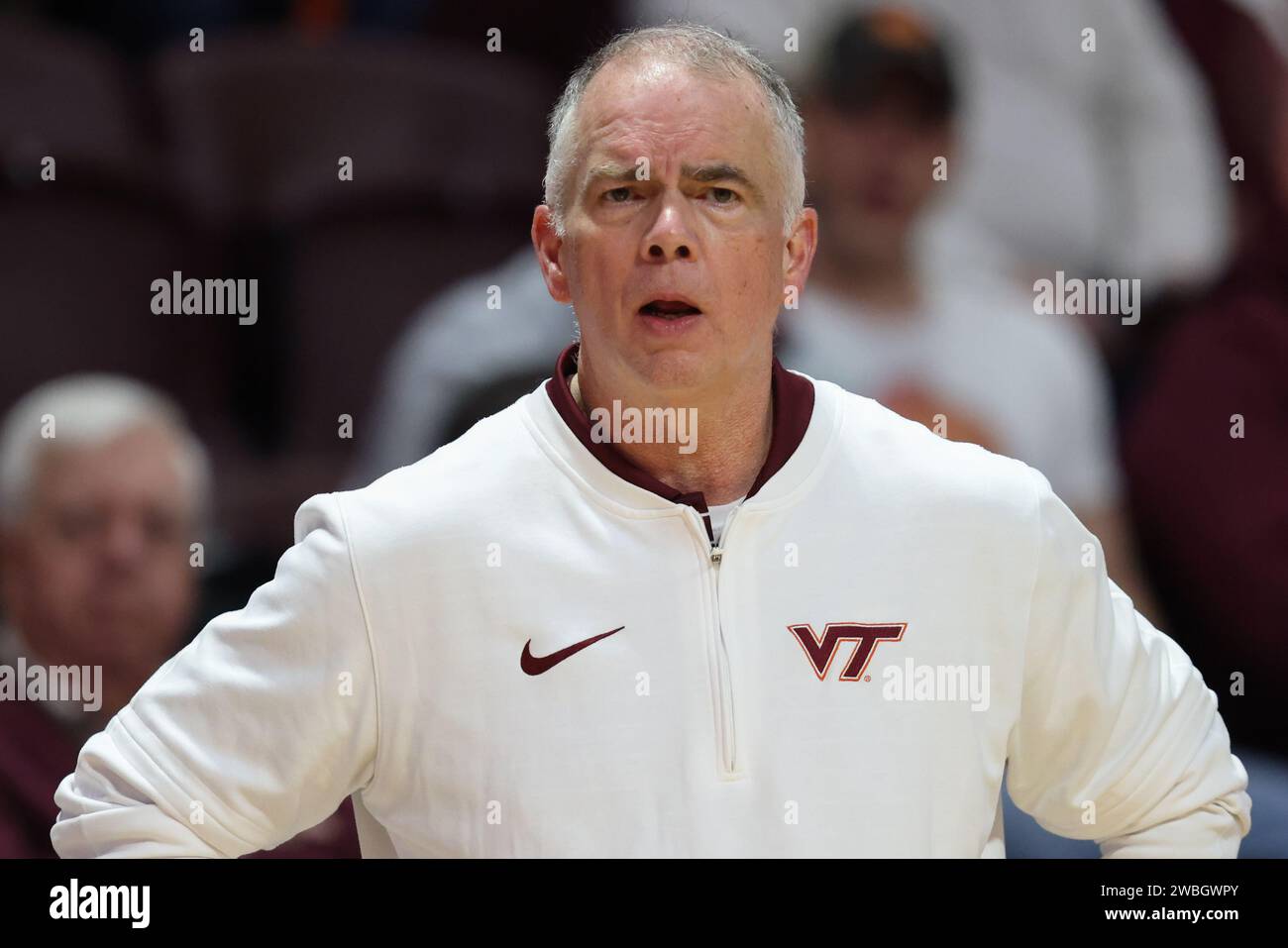 Blacksburg, Virginia, USA. 10th Jan, 2024. Virginia Tech Hokies head ...
