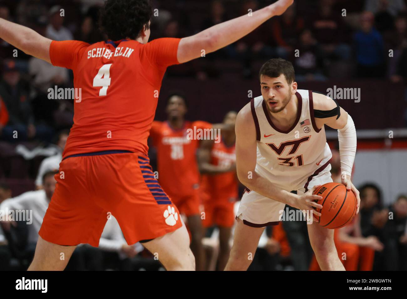 Blacksburg, Virginia, USA. 10th Jan, 2024. Virginia Tech Hokies forward ...