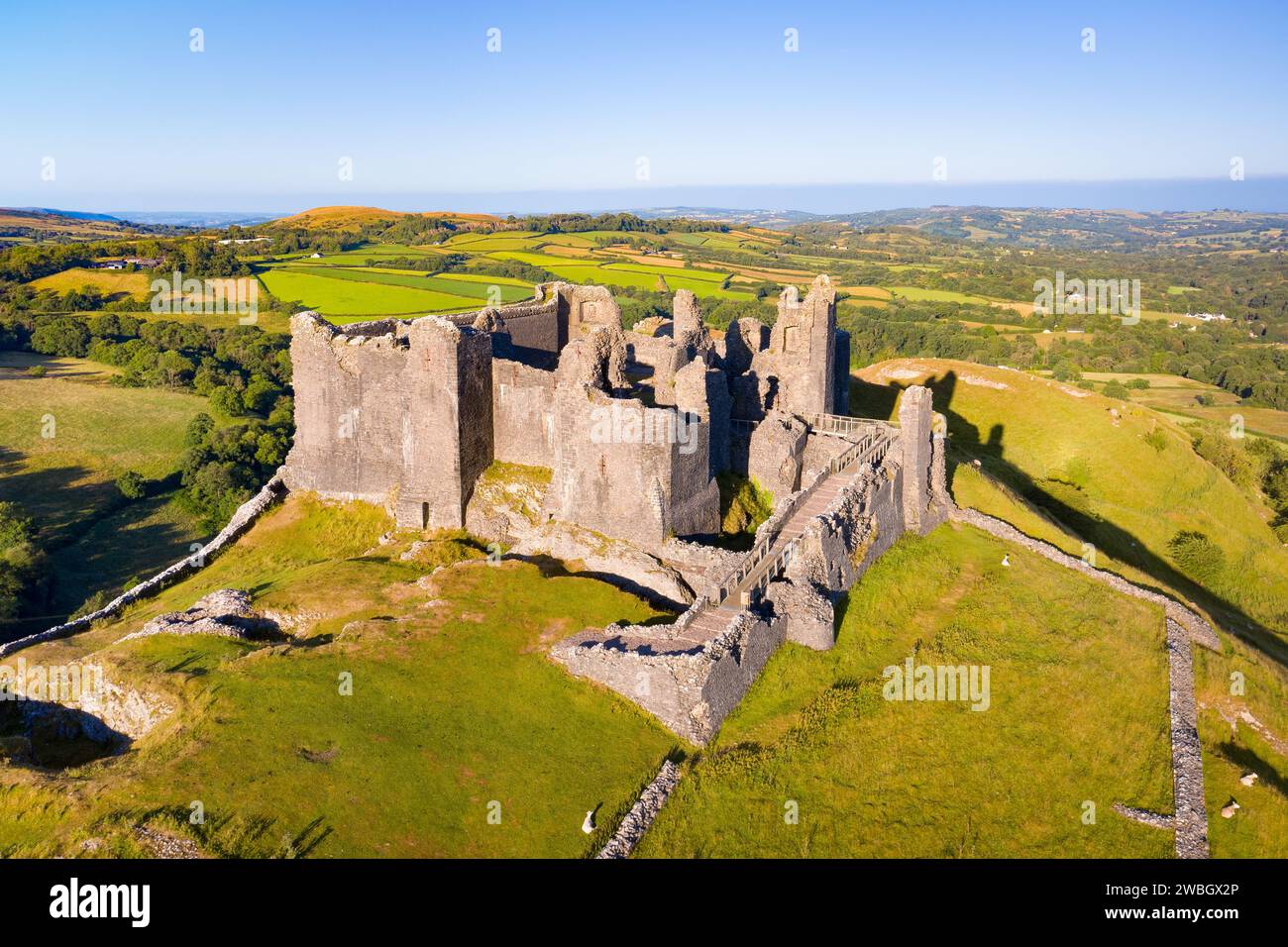 Llandeilo, Wales, United Kingdom - July 21, 2022: Aerial view to scenic ...