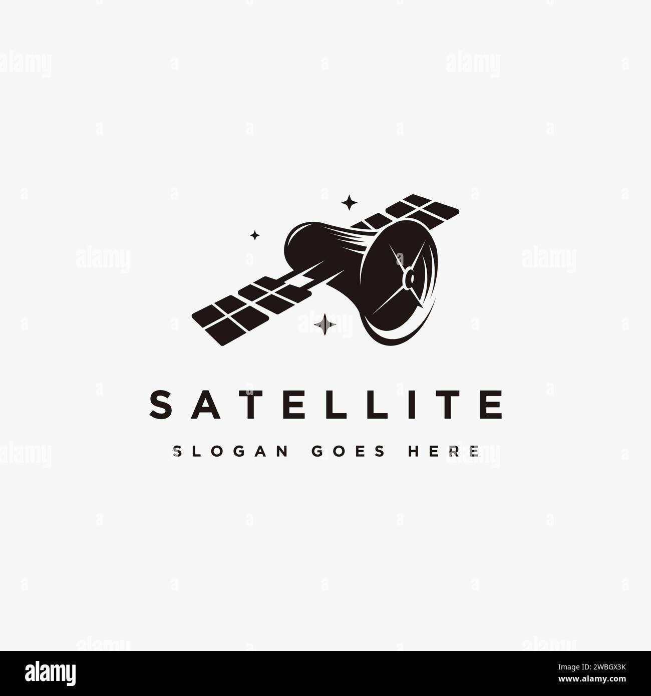 Space satellite logo icon vector illustration on white background Stock ...