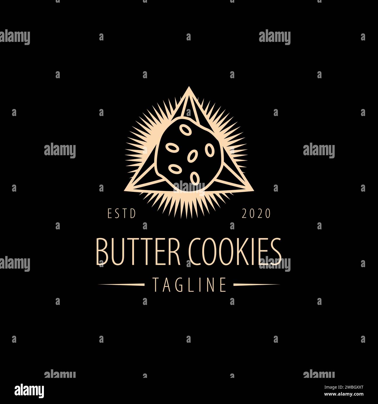 Classic shinning triangle Butter Cookies logo icon vector template on ...