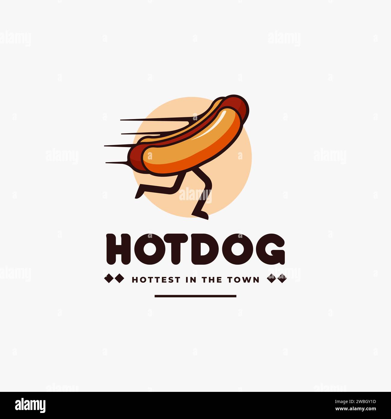 Fast Hotdog, running hotdog logo icon vector template on white ...