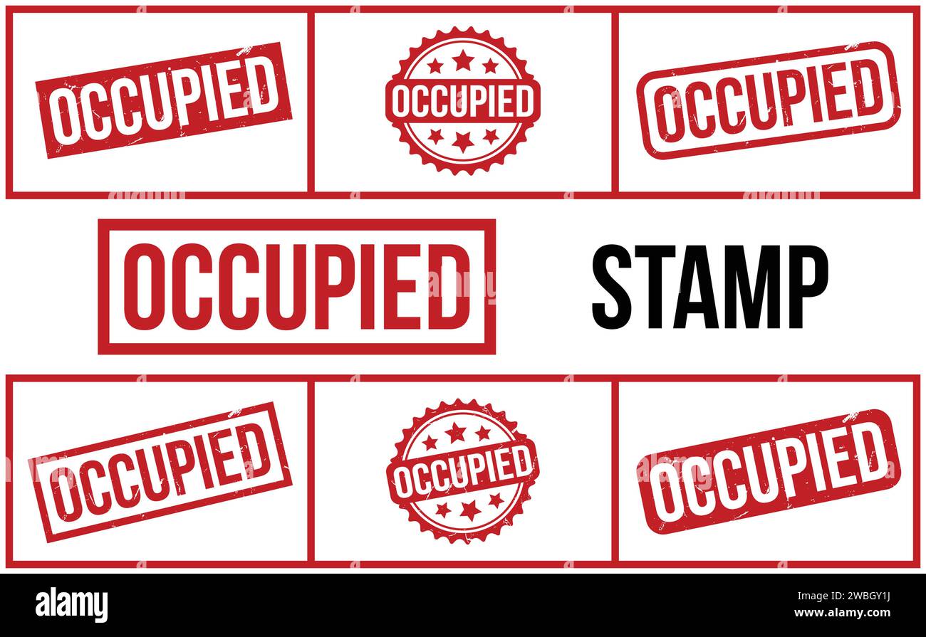 Occupied Stamp. Red Occupied Rubber grunge Stamp set Stock Vector Image ...