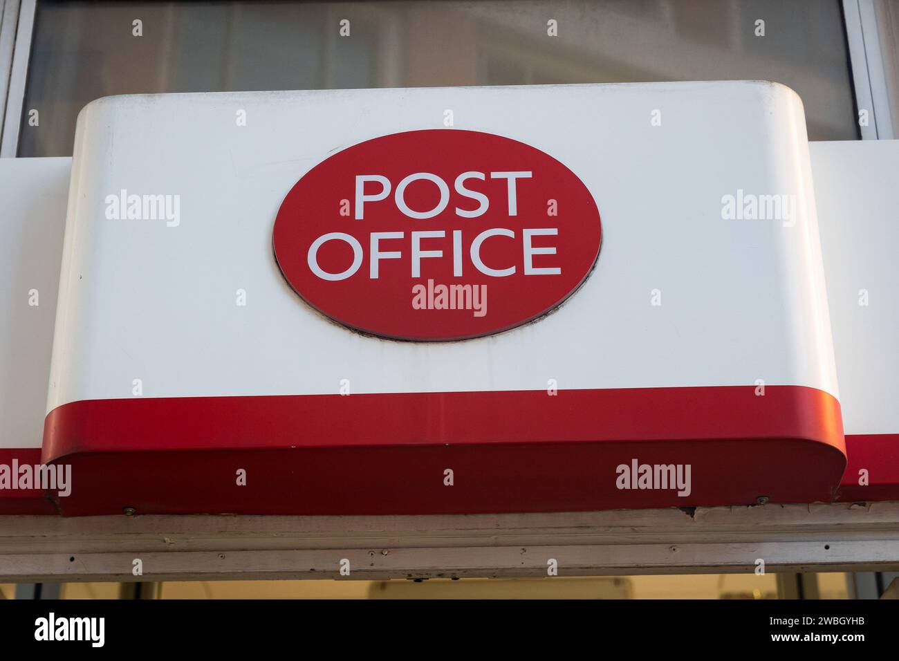 London, UK. 10th Jan, 2024. Post Office logo seen outside a branch in ...