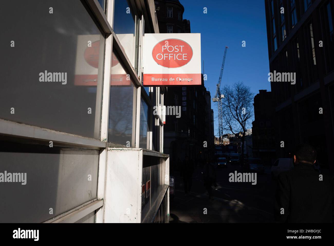 London, UK. 10th Jan, 2024. Post Office logo seen outside a branch in ...