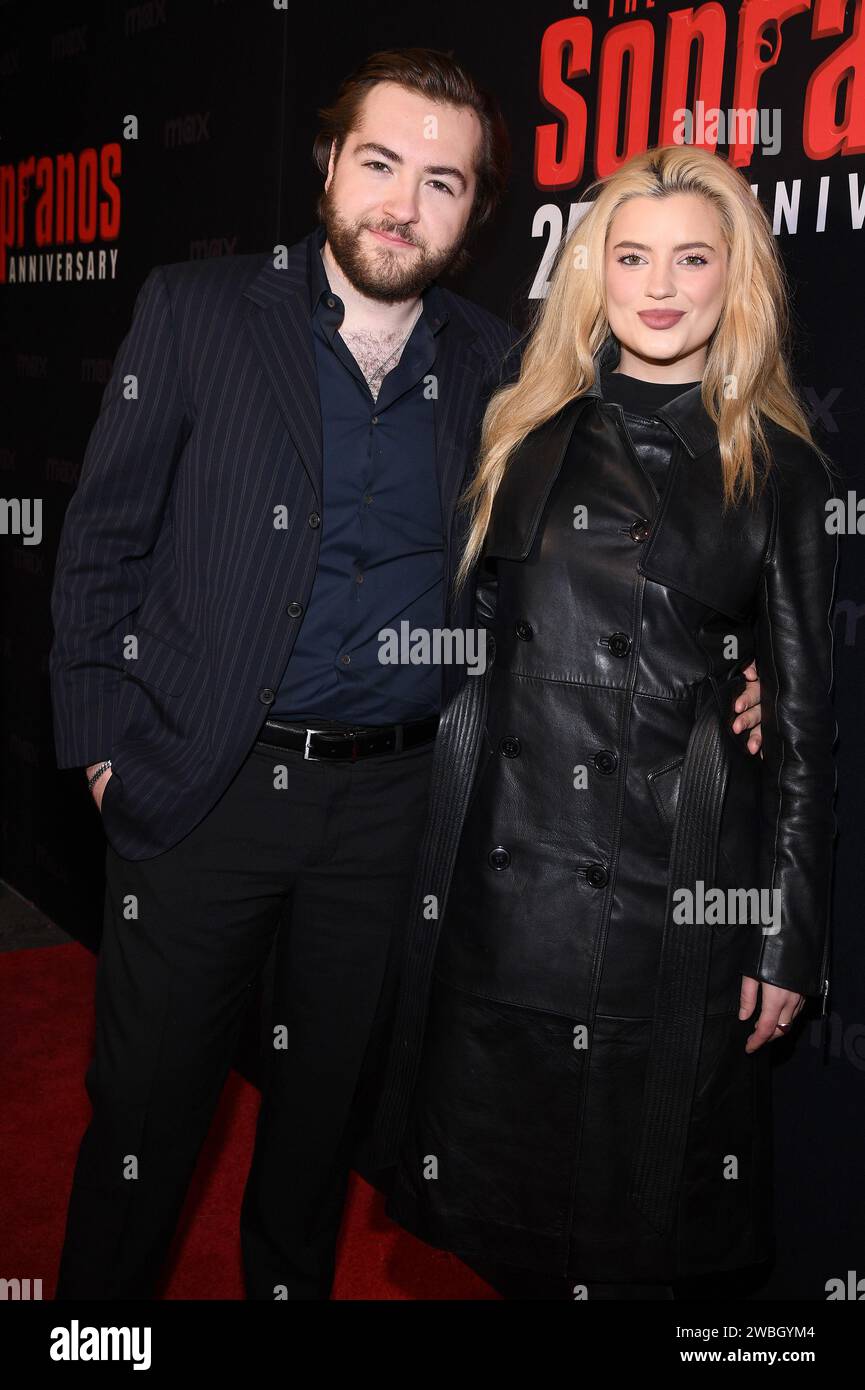 New York, USA. 10th Jan, 2024. (L-R) Michael Gandolfini and Mia Healey ...