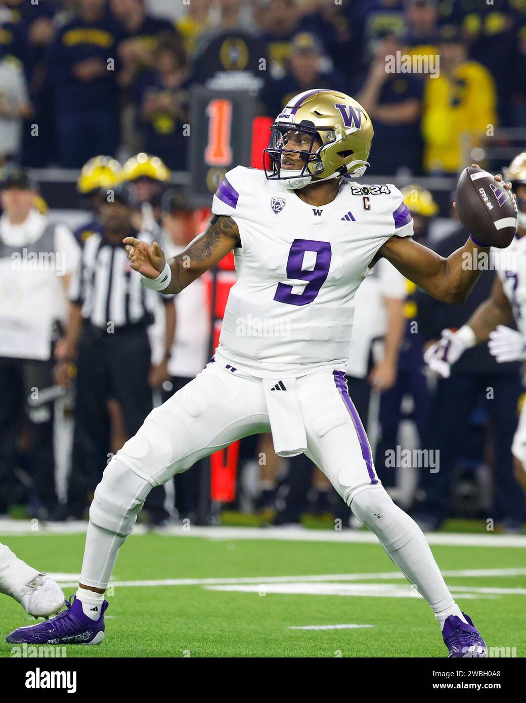 January 8, 2024: Washington Huskies quarterback Michael Penix Jr. (9 ...