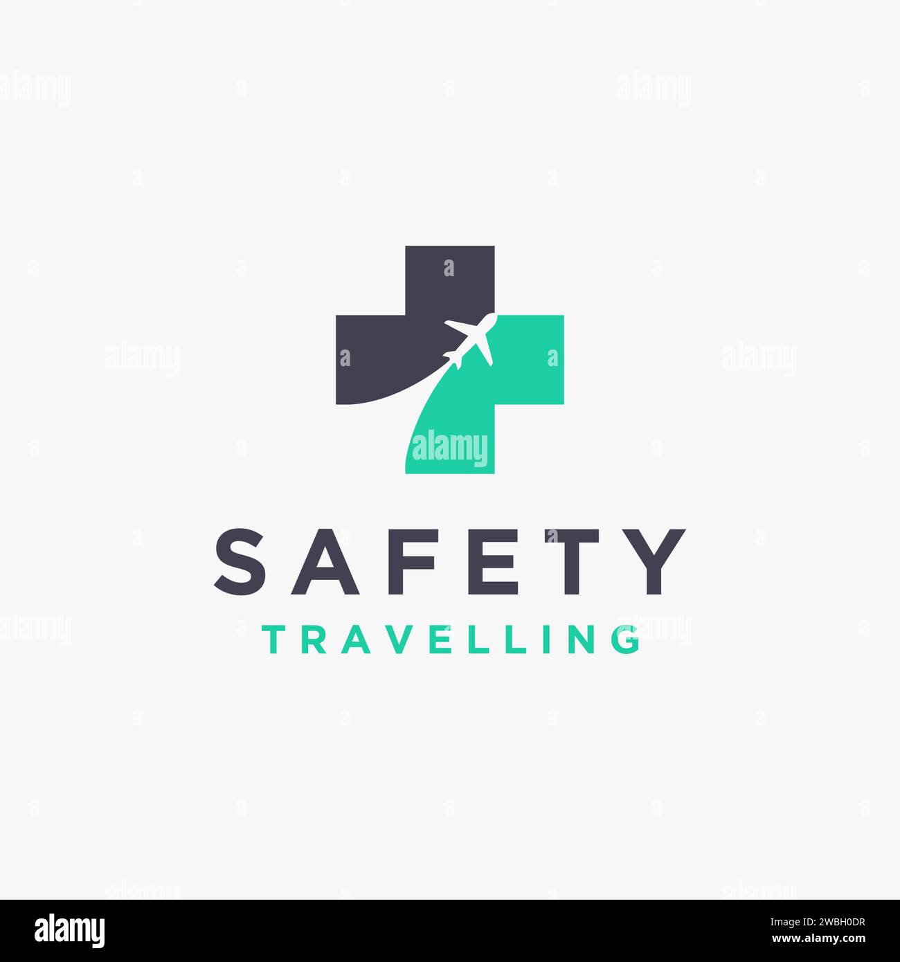 Medical cross and motion plane logo, safety traveling logo icon vector ...