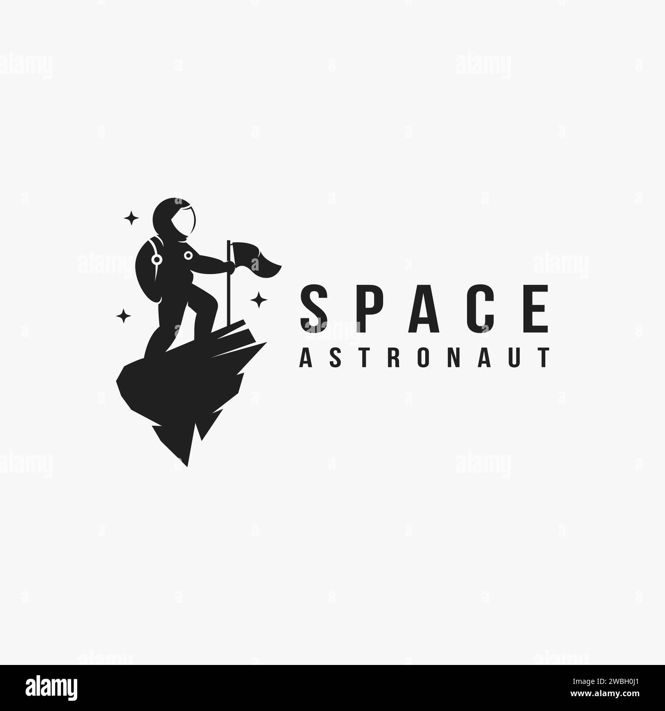 Fun explorer space astronaut mascot logo icon vector template on dark ...