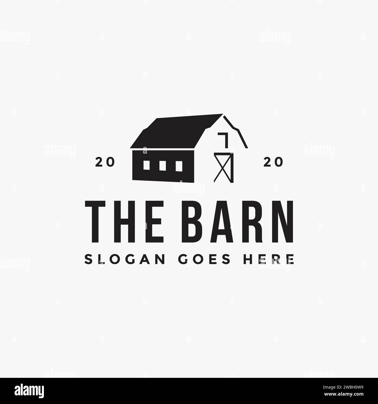 Vintage retro classic minimalist old barn farm logo icon vector template design on white ...