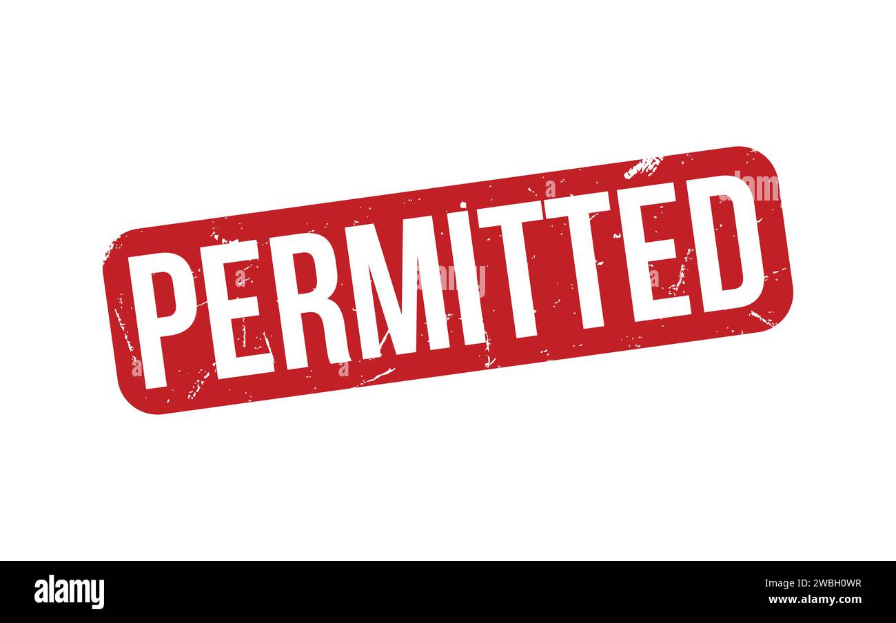 Permitted Stamp. Red Permitted Rubber grunge Stamp Stock Vector Image ...