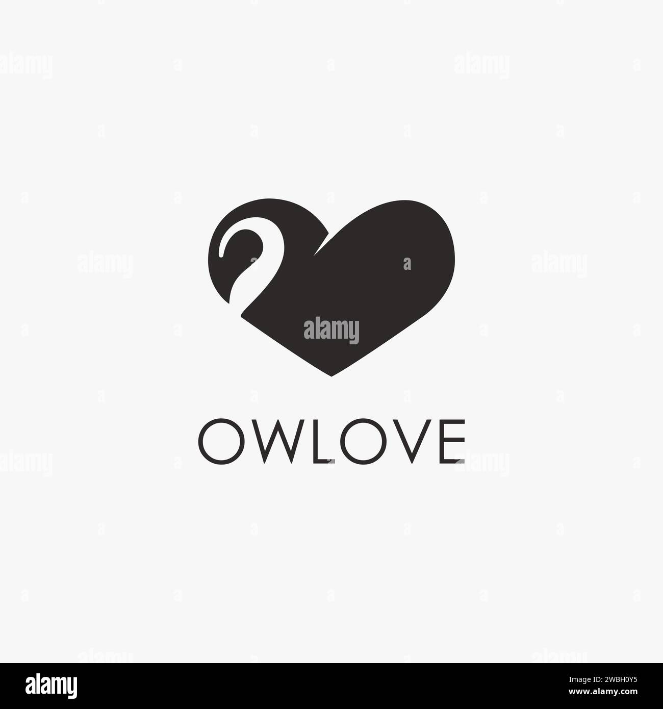 Abstract flying owl love logo icon vector template on white background ...