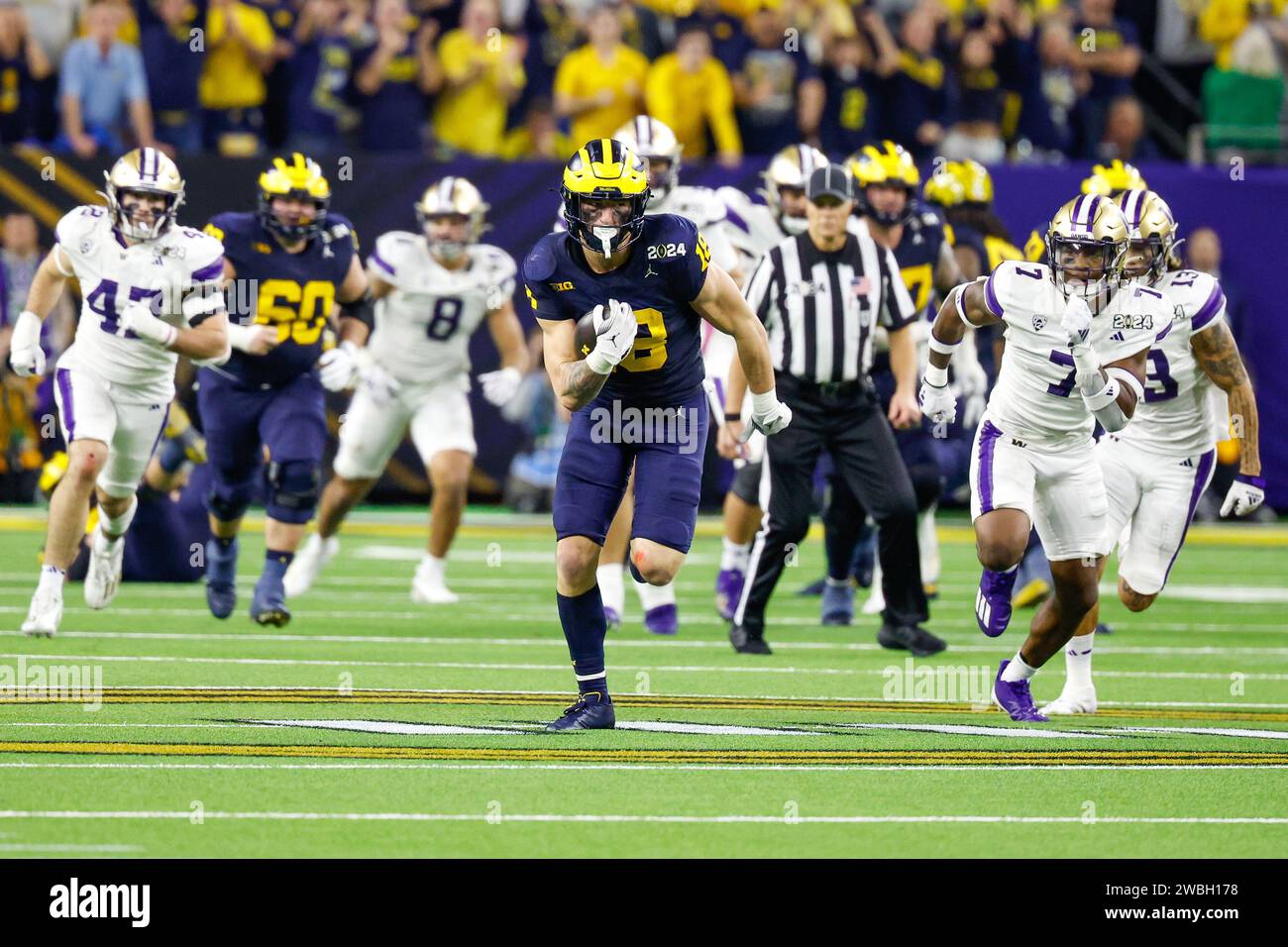 Houston, TX, USA. 8th Jan, 2024. Michigan Wolverines tight end Colston ...