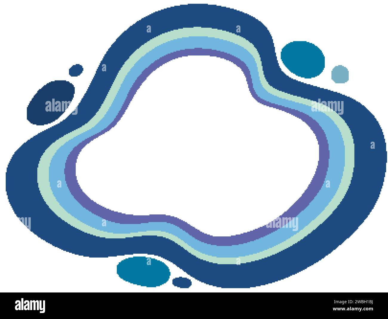 Stylized blue puddle with concentric waves design Stock Vector Image ...