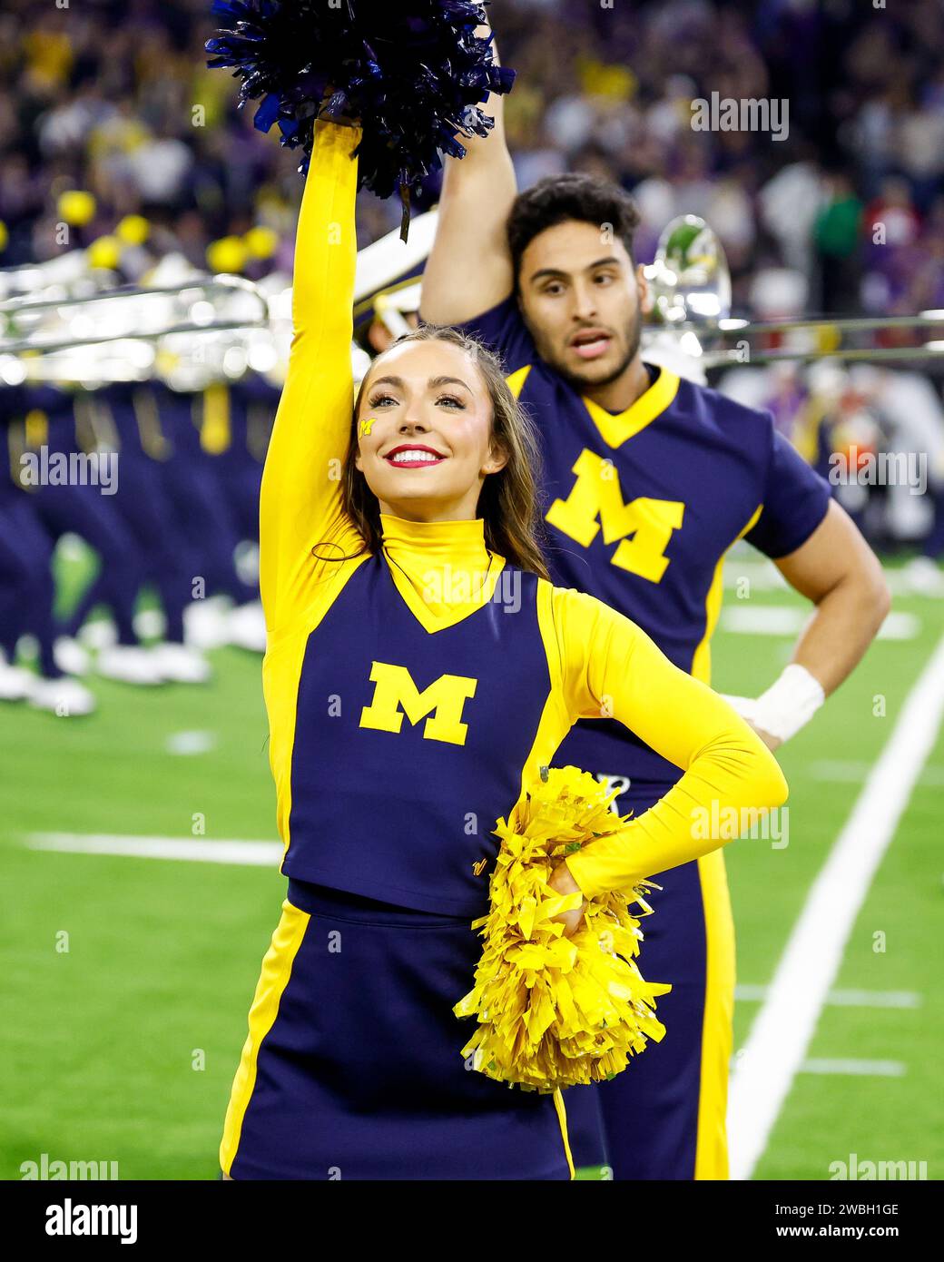 Houston, TX, USA. 8th Jan, 2024. Michigan Wolverines Cheerleaders during the College Football ...