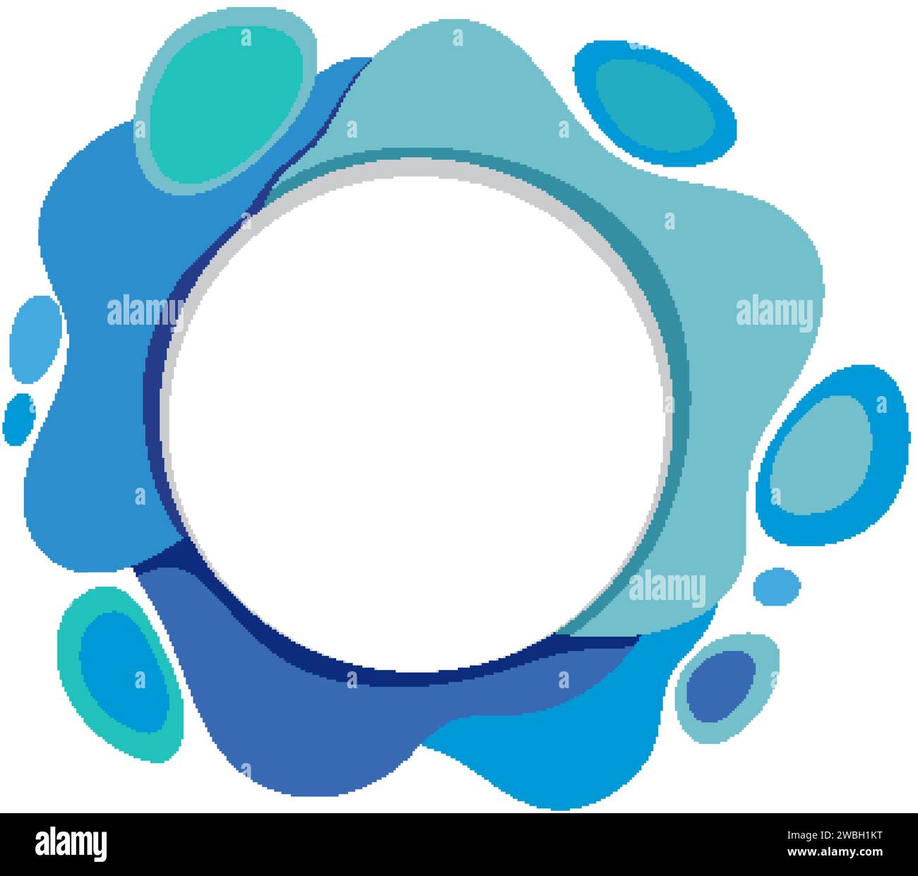 Circular frame with blue abstract water splash Stock Vector Image & Art ...