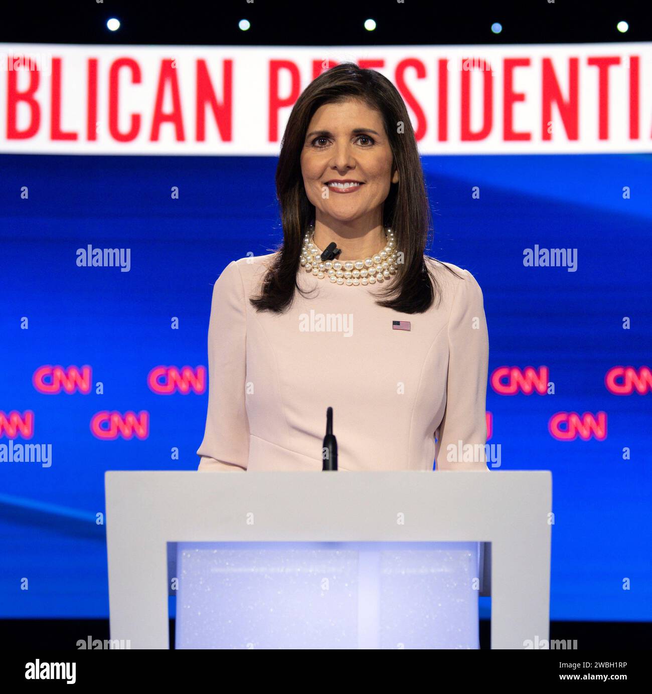 Des Moines, Iowa, USA. 10th Jan, 2024. U.N. Ambassador NIKKI HALEY ...