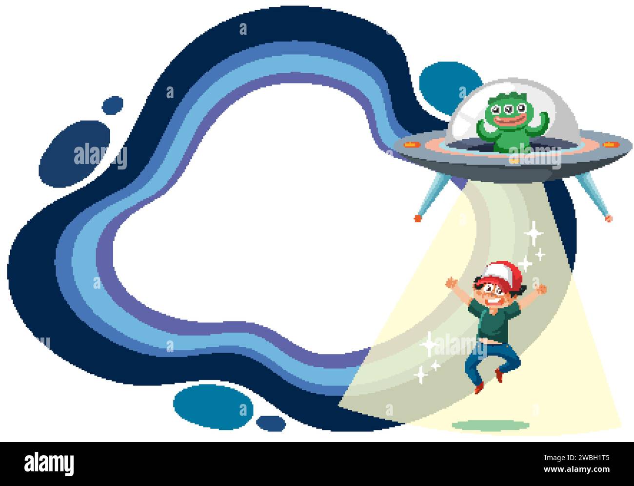 Kid in awe of alien's spaceship arrival Stock Vector Image & Art - Alamy