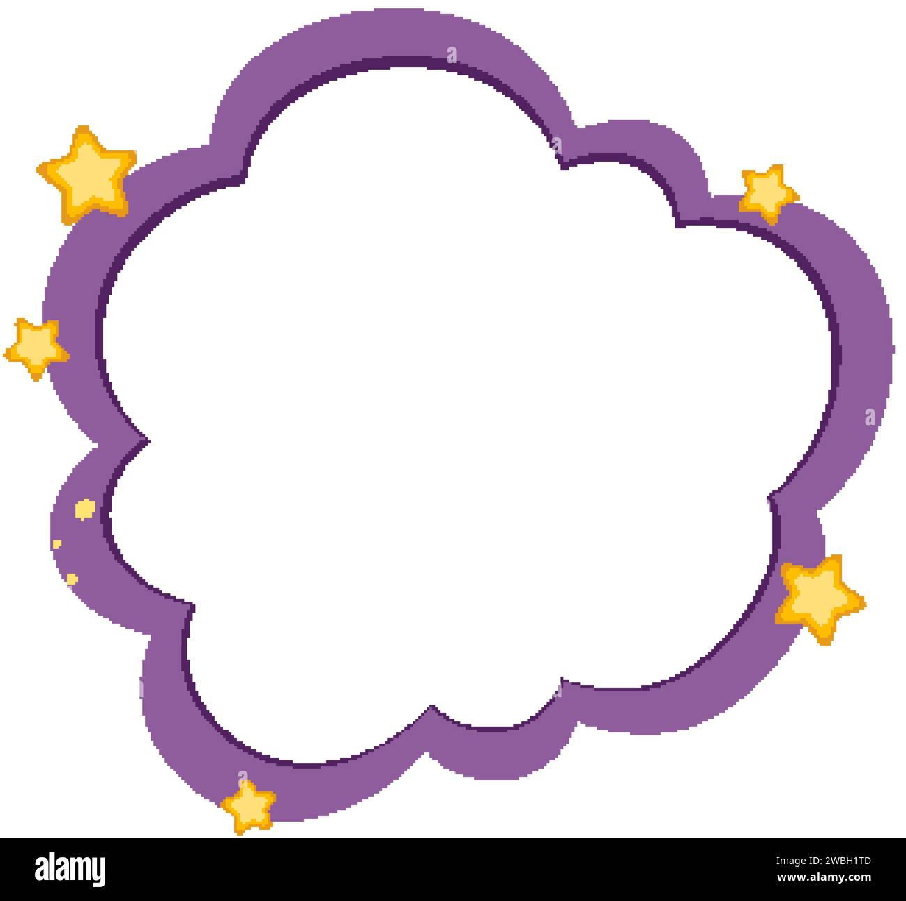 Purple cloud-shaped frame with golden stars Stock Vector Image & Art ...