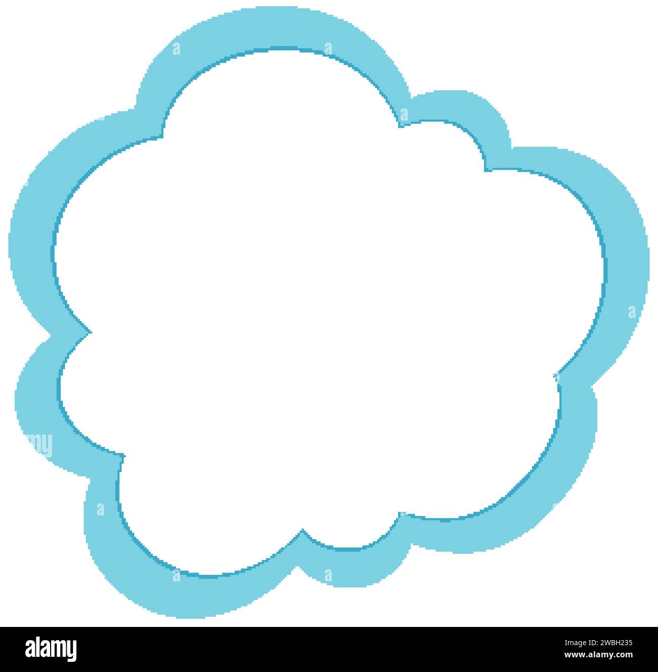 Simple blue cloud-shaped border illustration Stock Vector Image & Art ...