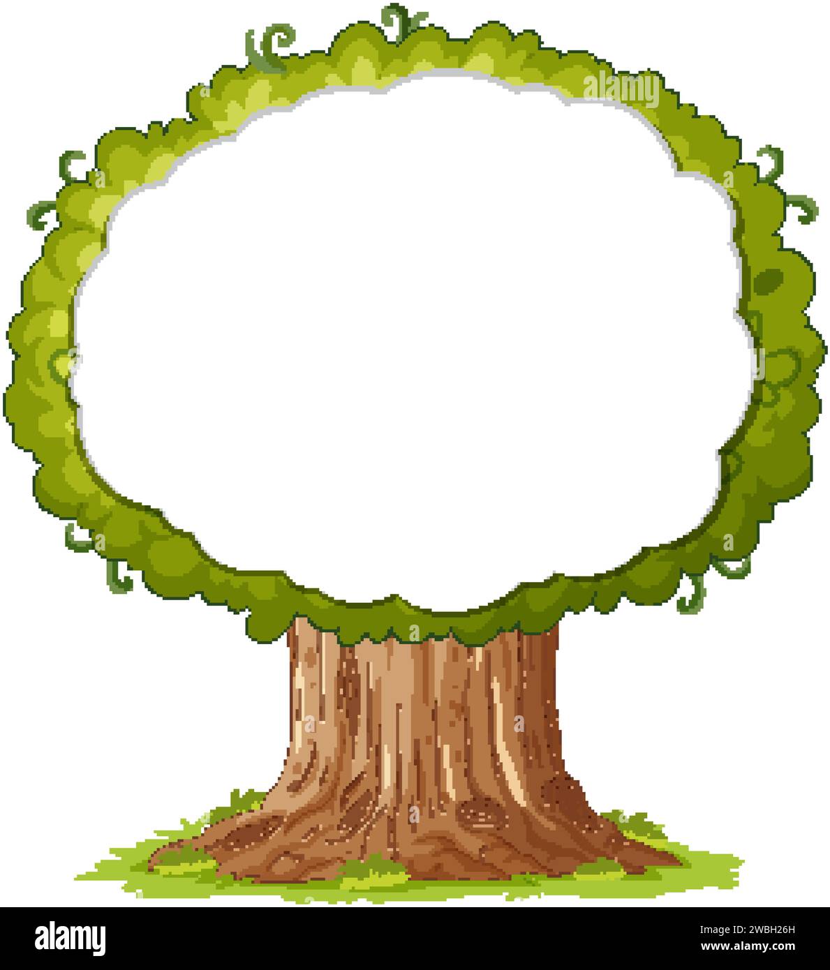 Vector illustration of tree with empty foliage frame Stock Vector Image ...