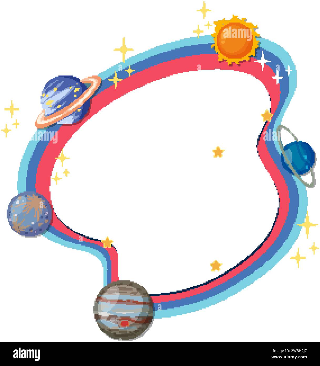 Space-themed frame with planets and stars Stock Vector Image & Art - Alamy