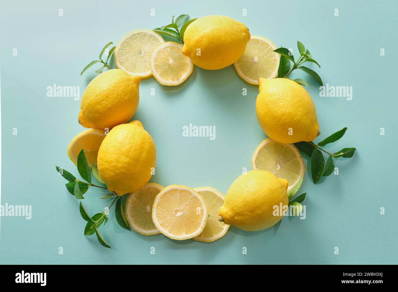 Creative frame for advertising product with lemon ingredient. On the ...