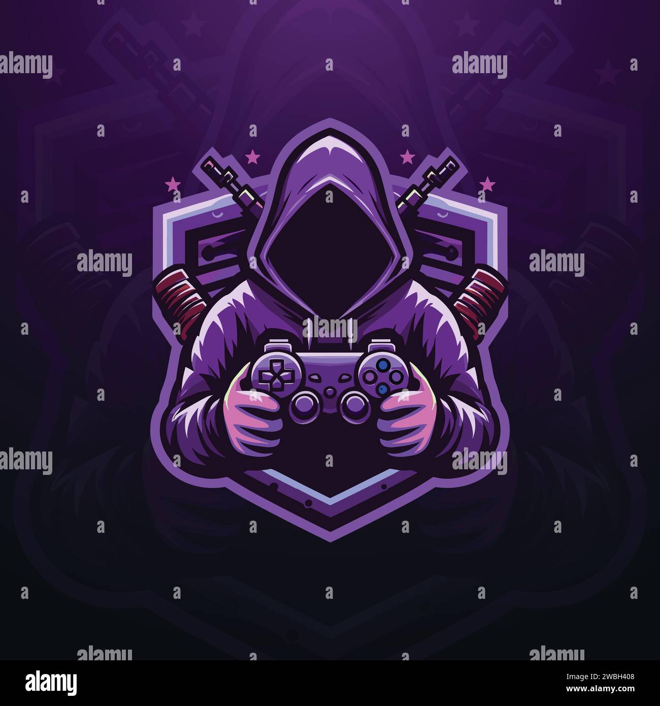 Gamer mascot esport logo design Stock Vector Image & Art - Alamy