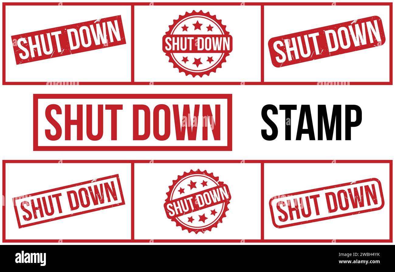 Shut down text Stock Vector Images - Alamy